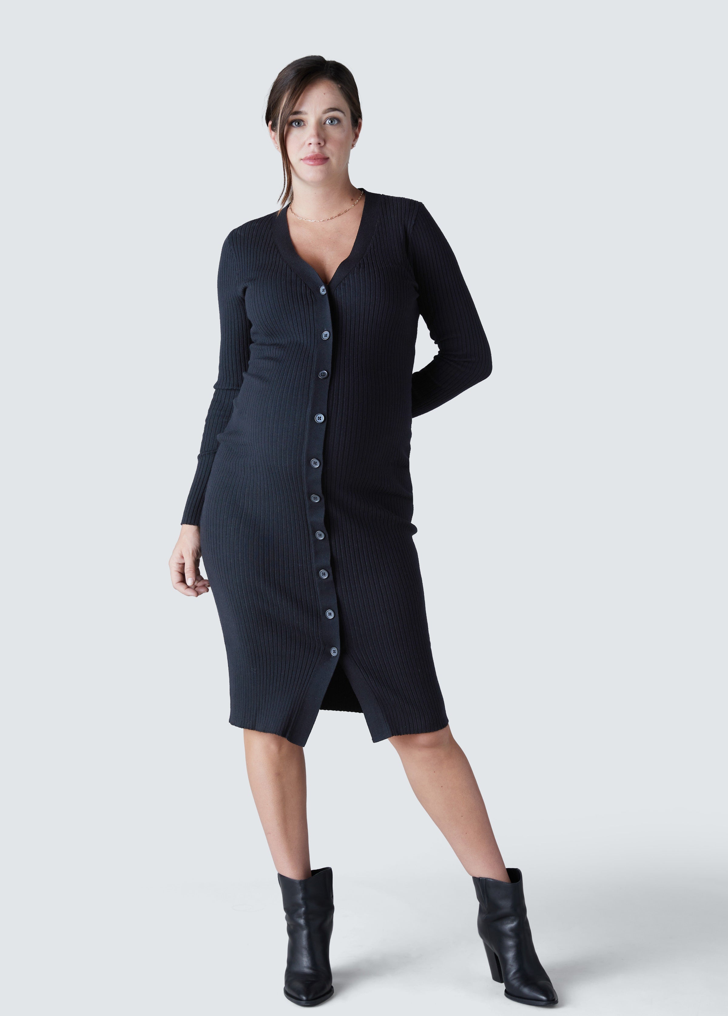Maternity Sweater Dress with Button Front Detail – Ingrid+Isabel