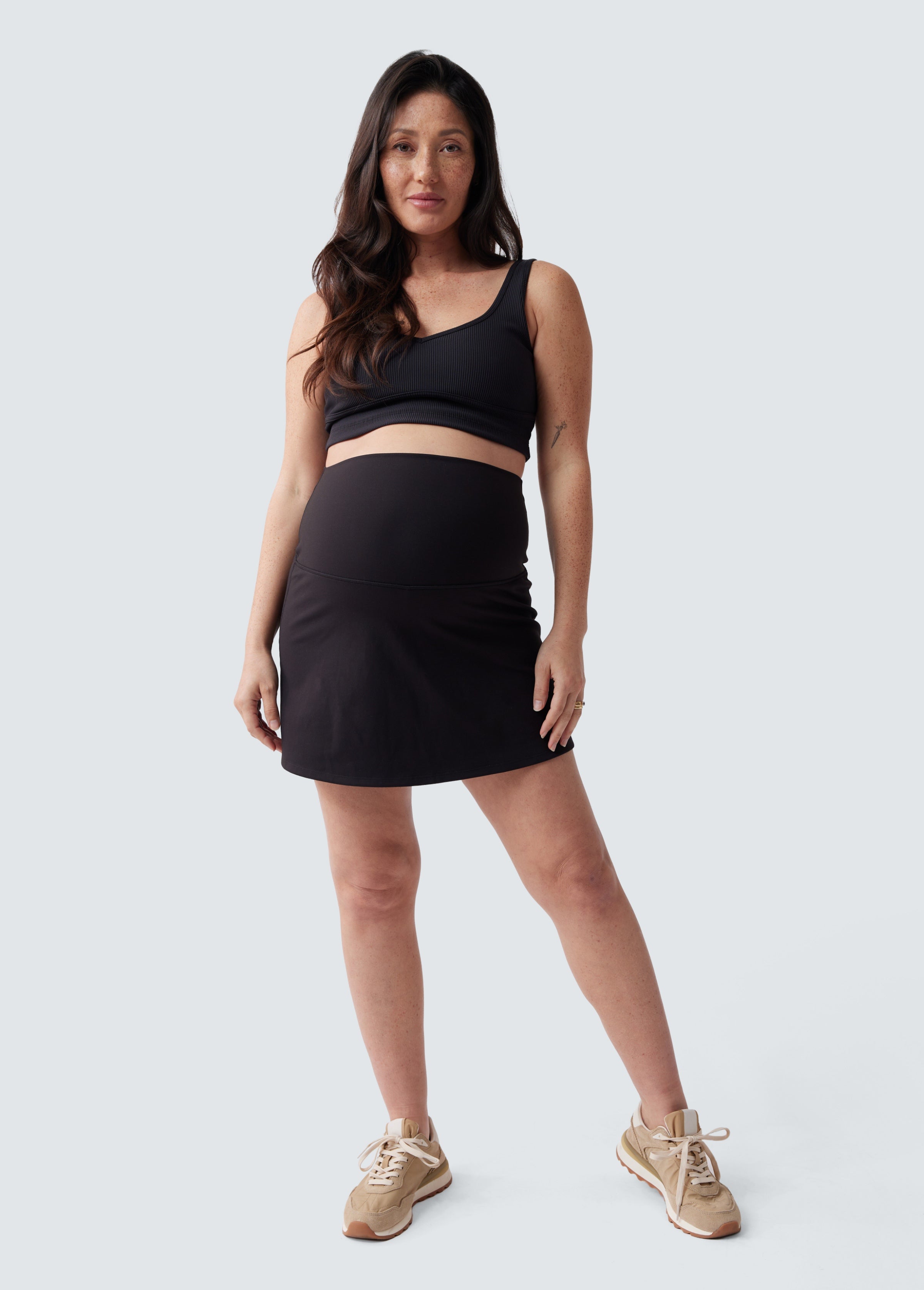 Maternity Athletic Skort - Stretchy Skirt with Built-In Shorts – Ingrid ...